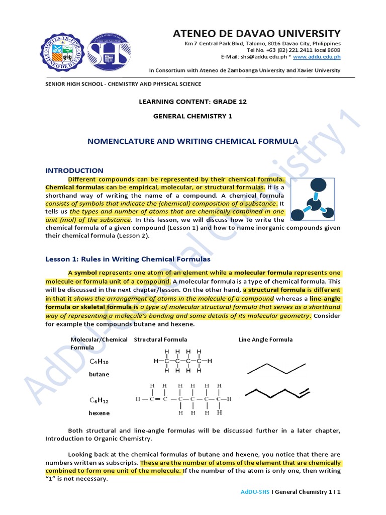 LC_Nomenclature-and-Writing-Chemical-Formula_AY22-23 | PDF | Ion ...