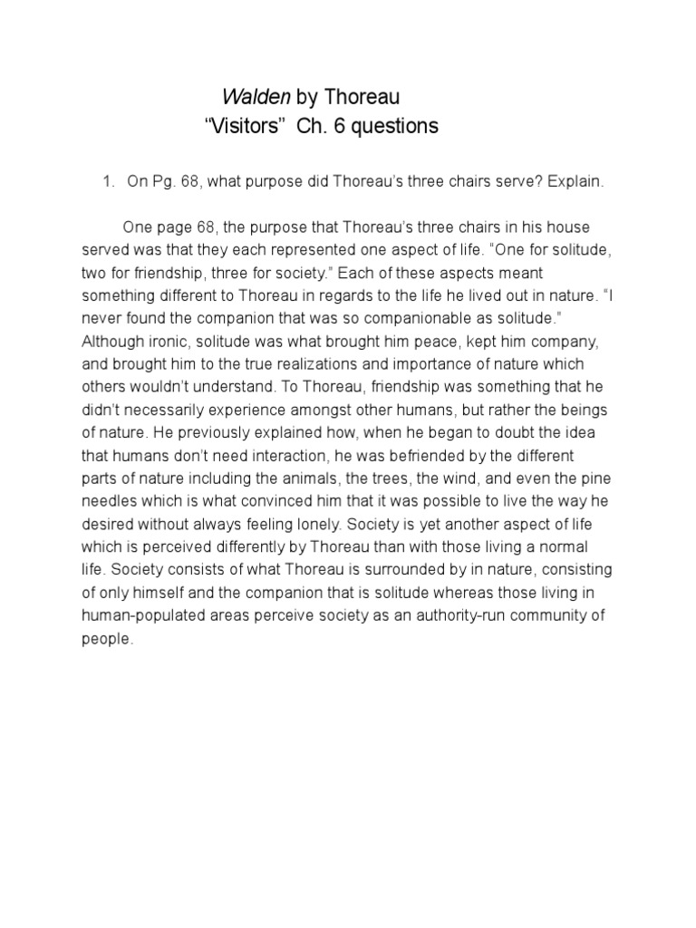 (Template) - Visitors - (Ch. 6) Walden Questions | PDF | Walden | Henry ...