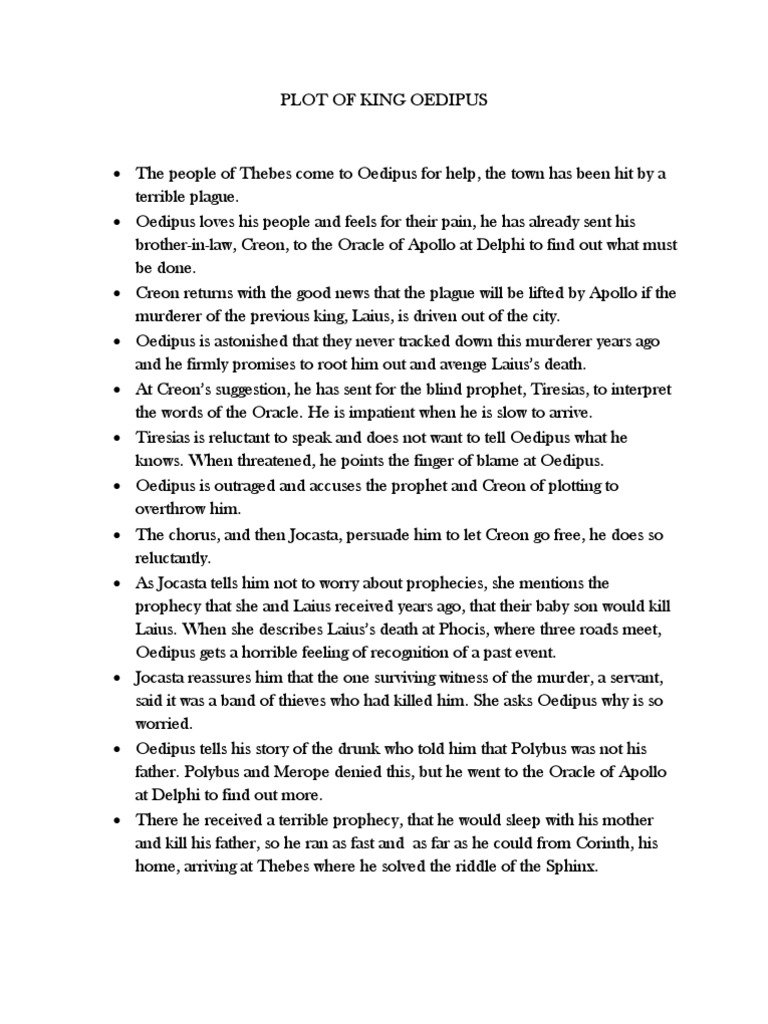 Oedipus the King: Part 1 Summary | PDF | Mythology Of Central Greece ...