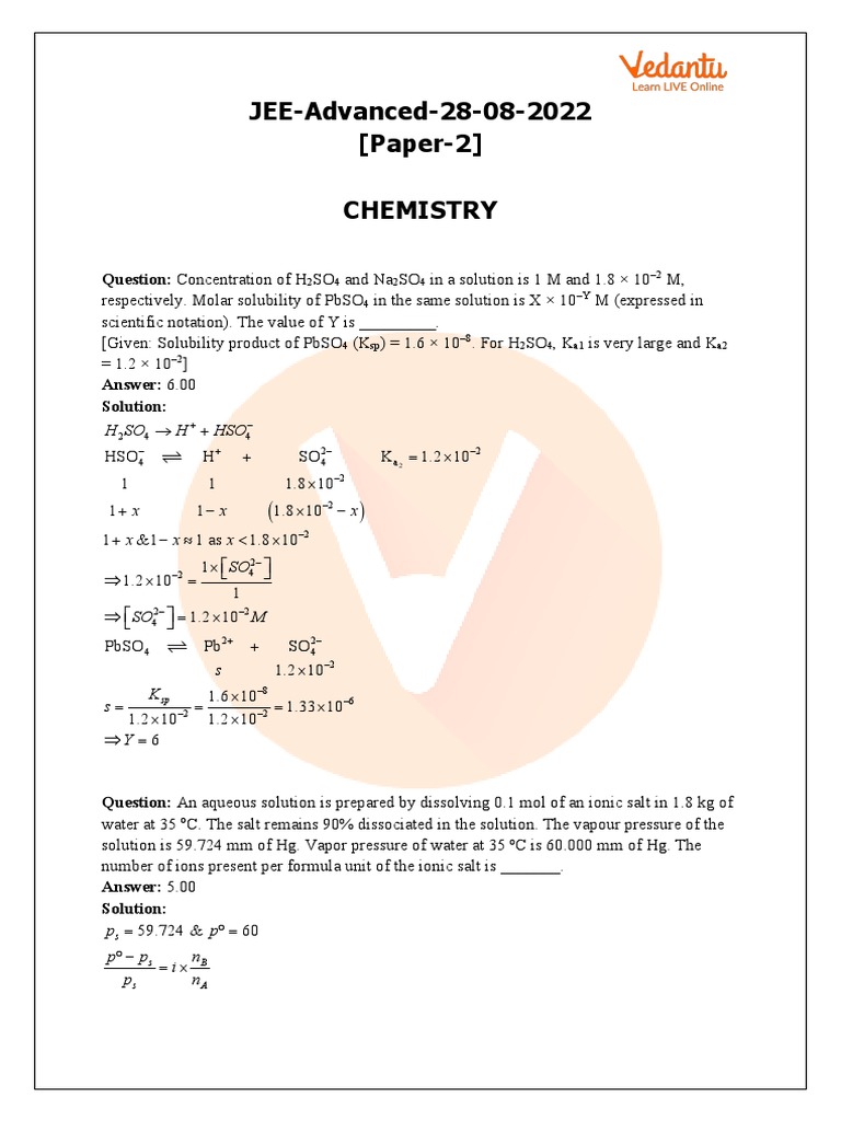 JEE Advanced 2022 Solved Paper 2 | PDF