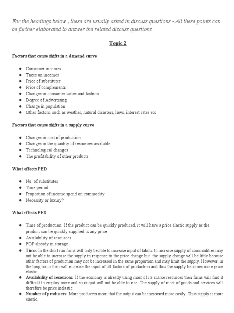 IGCSE Economics Discuss Question Notes | PDF | Exchange Rate | Supply ...
