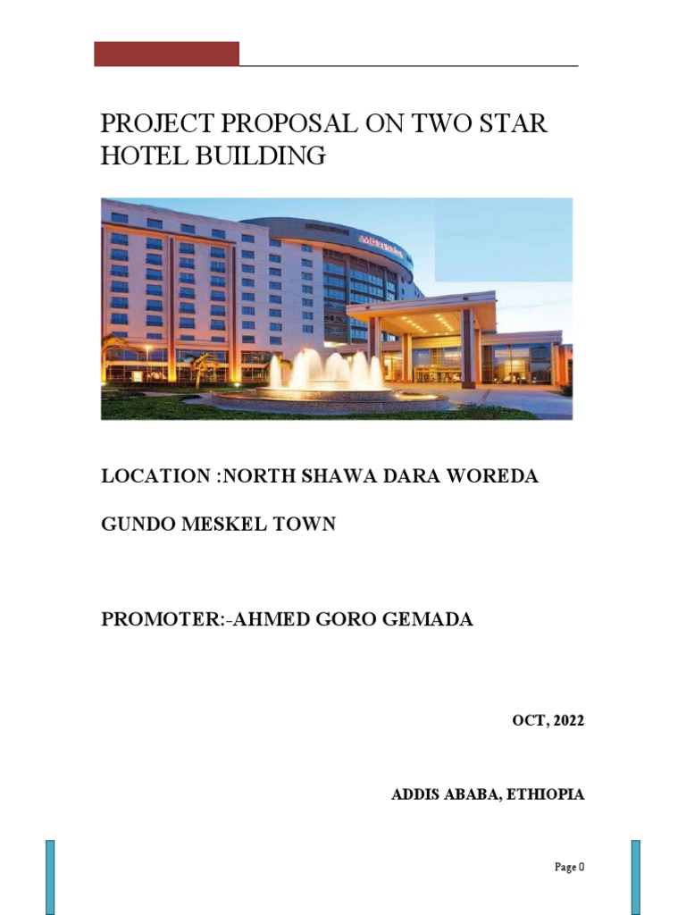 Project Proposal for Two Star Hotel in Gundo Meskel Town | PDF ...