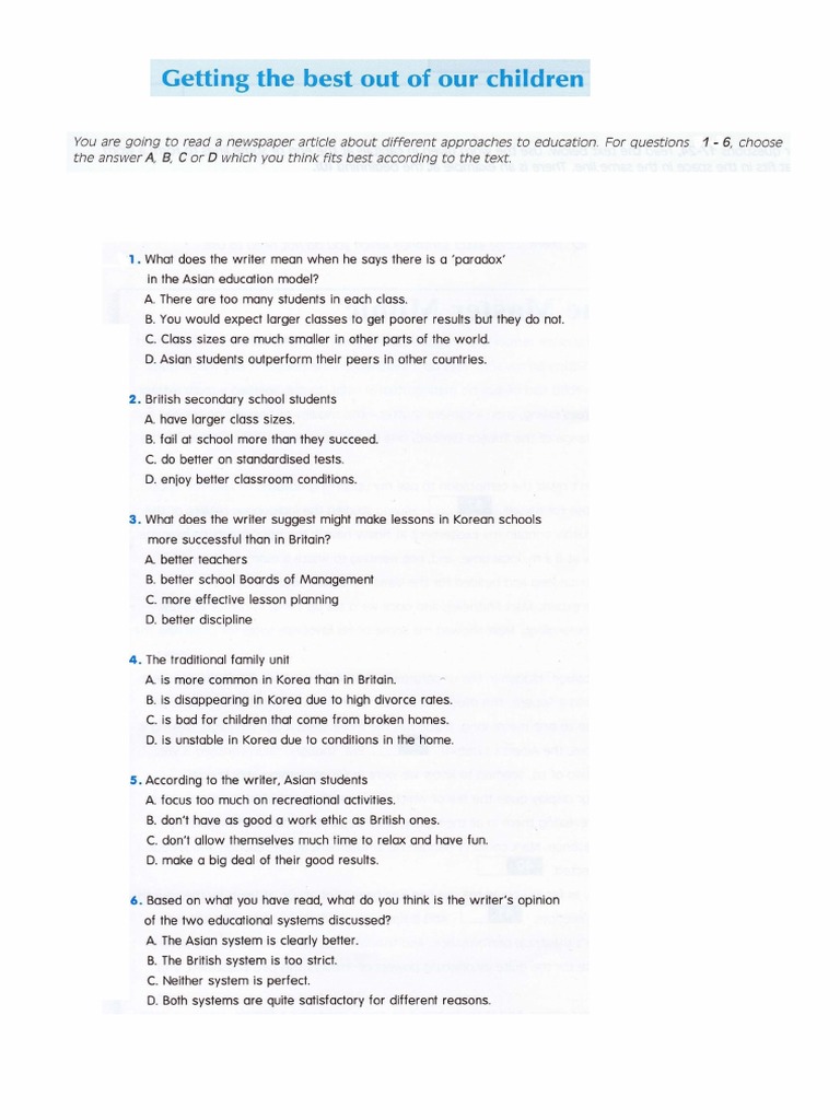 Reading - Getting The Best Out of Our Children | PDF