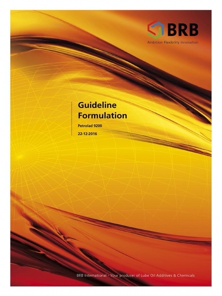 Guideline Formulation for Petrolad 9200 Lubricants | PDF | Soft Matter | Chemistry