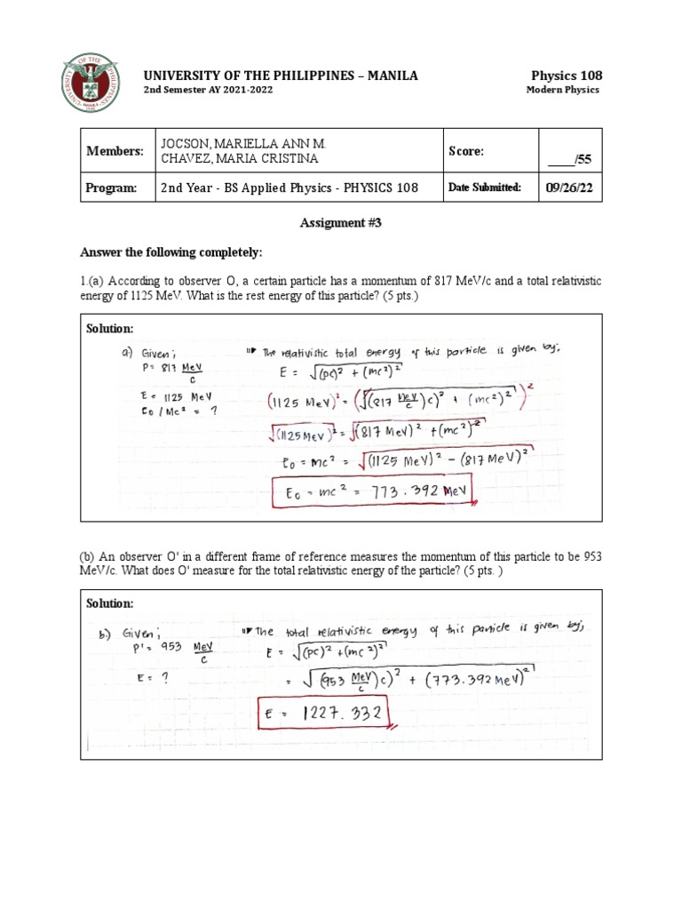 UPM Physics Modern Relativistic Kinetics | PDF | Electronvolt | Kinetic Energy