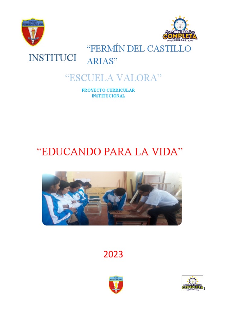 Instituci: "Educando para La Vida" | PDF | Aprendizaje | Plan de estudios
