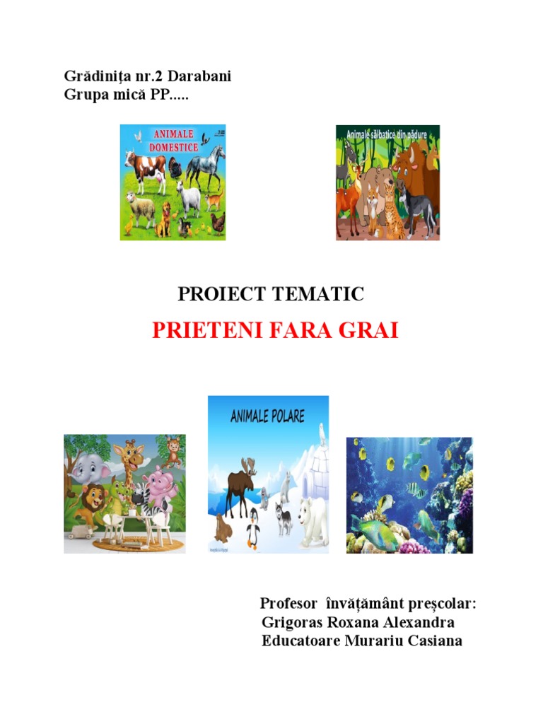 Proiect Tematic Prieteni Fara Grai | PDF