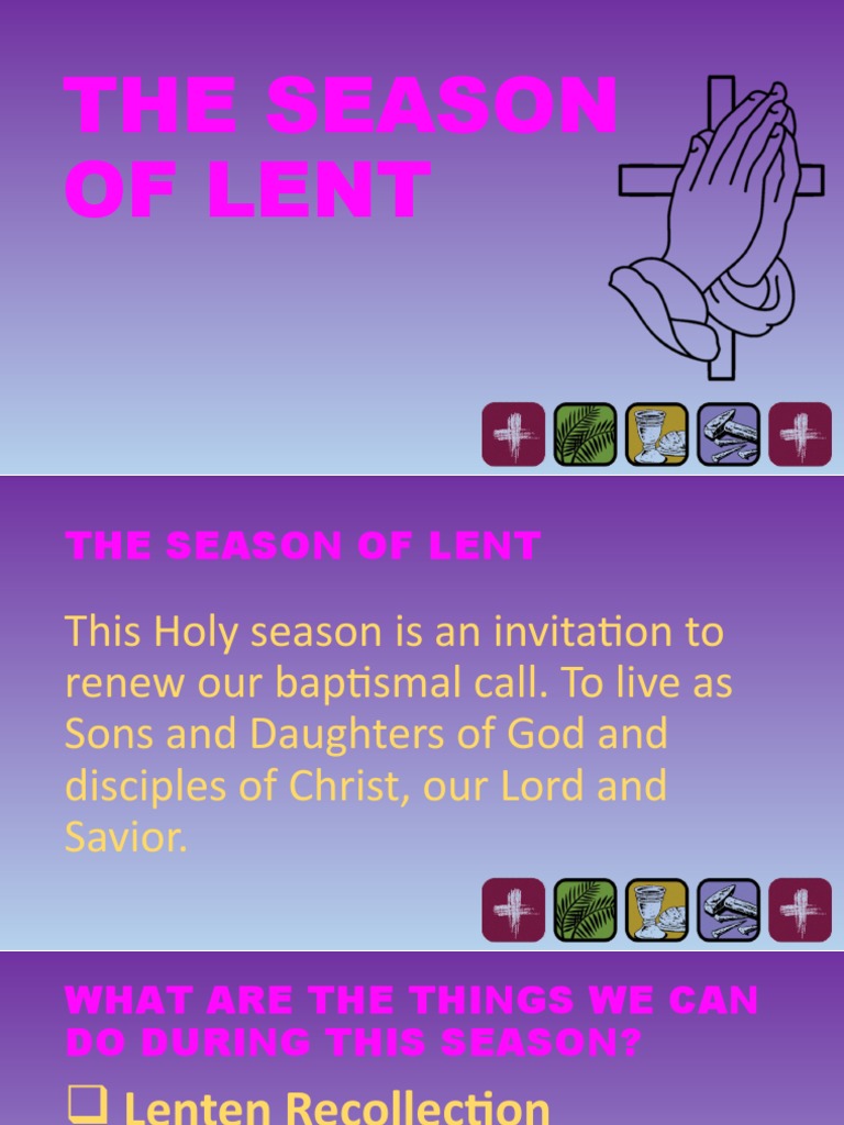 The Season of Lent | PDF | Eucharist | Lent