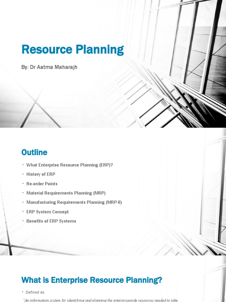 Module 9 - Resource Planning | PDF | Enterprise Resource Planning ...