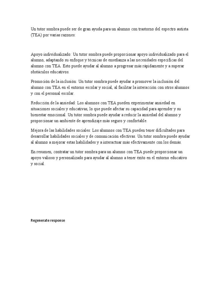 Un Tutor Sombra Puede Ser de Gran Ayuda para Un Alumno Con Trastorno ...