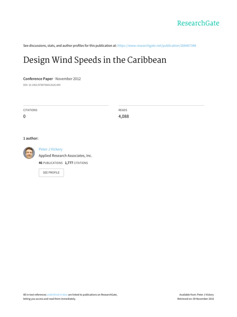 Design Wind Speeds in the Caribbean: Developing Accurate Wind Maps for ...