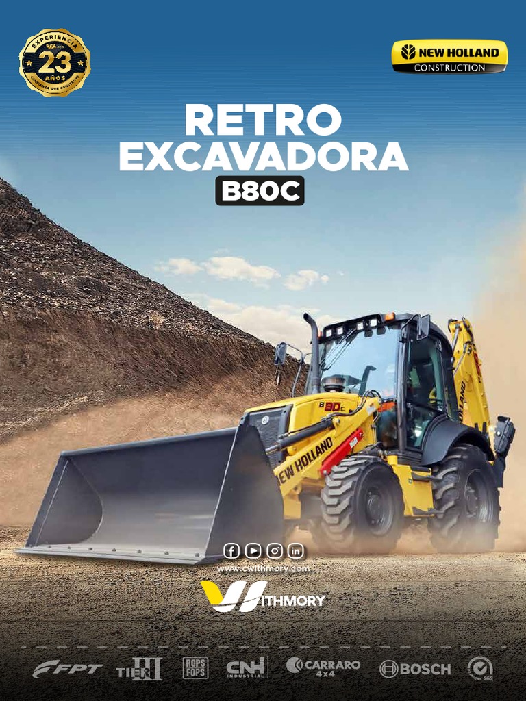 Retroexcavadora B80C | PDF | Eje | Tracción en las cuatro ruedas