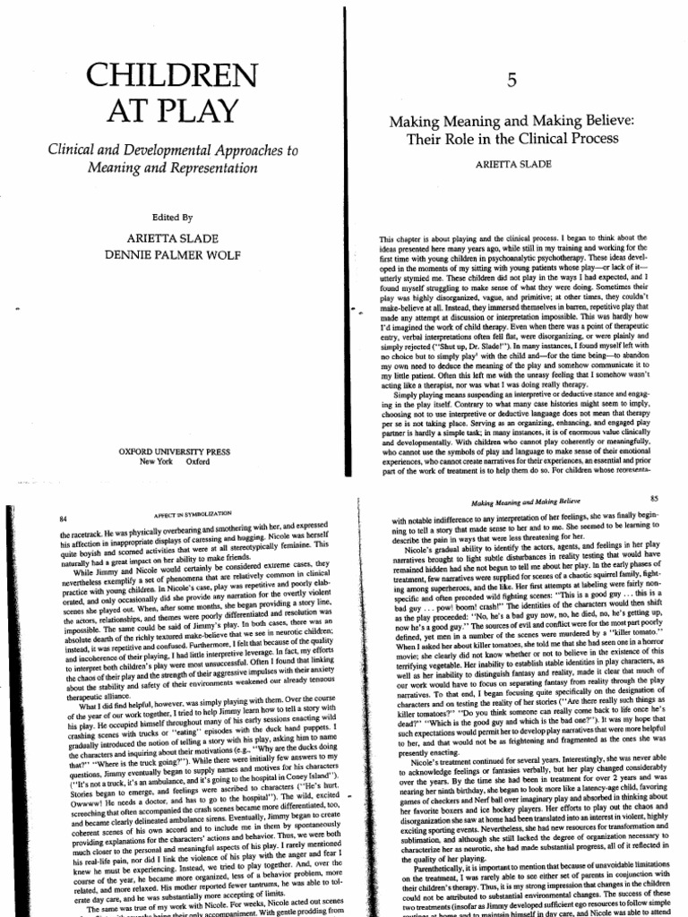 Slade. Making Meaning and Making Believe | PDF