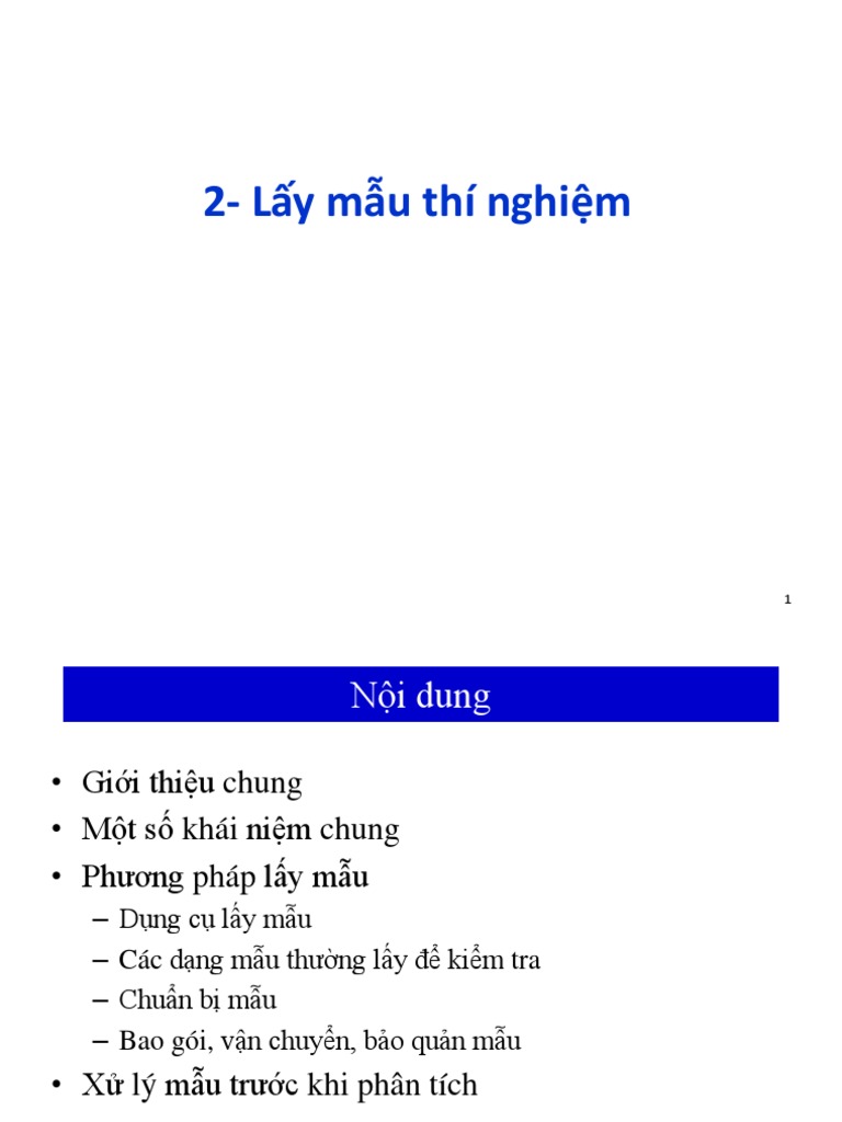 Unit 2-Ky Thuat Lay Mau | PDF