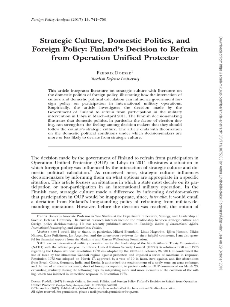 Strategic Culture | PDF | Nato | Finland