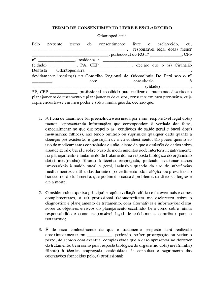 Cópia de TERMO DE CONSENTIMENTO LIVRE E ESCLARECIDO | PDF