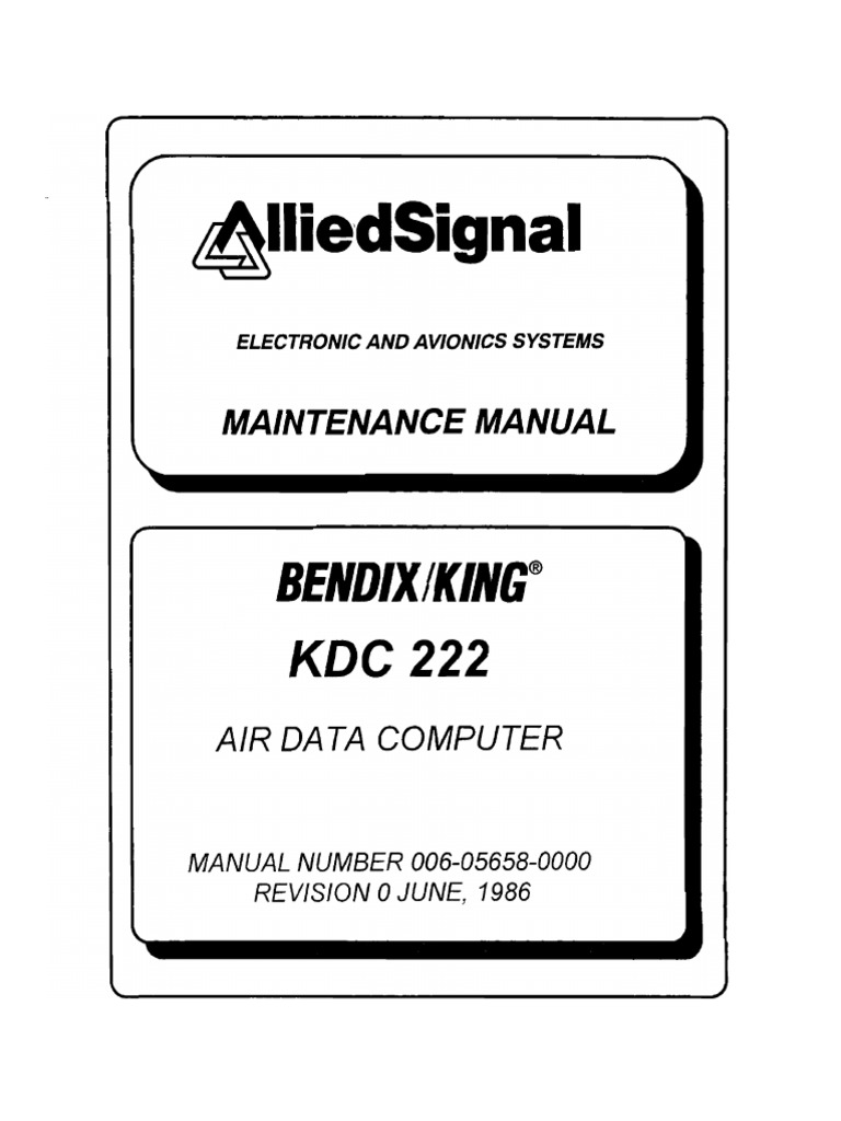 KDC 222 Air Data Computer Maintenance Manual Rev_0 | PDF
