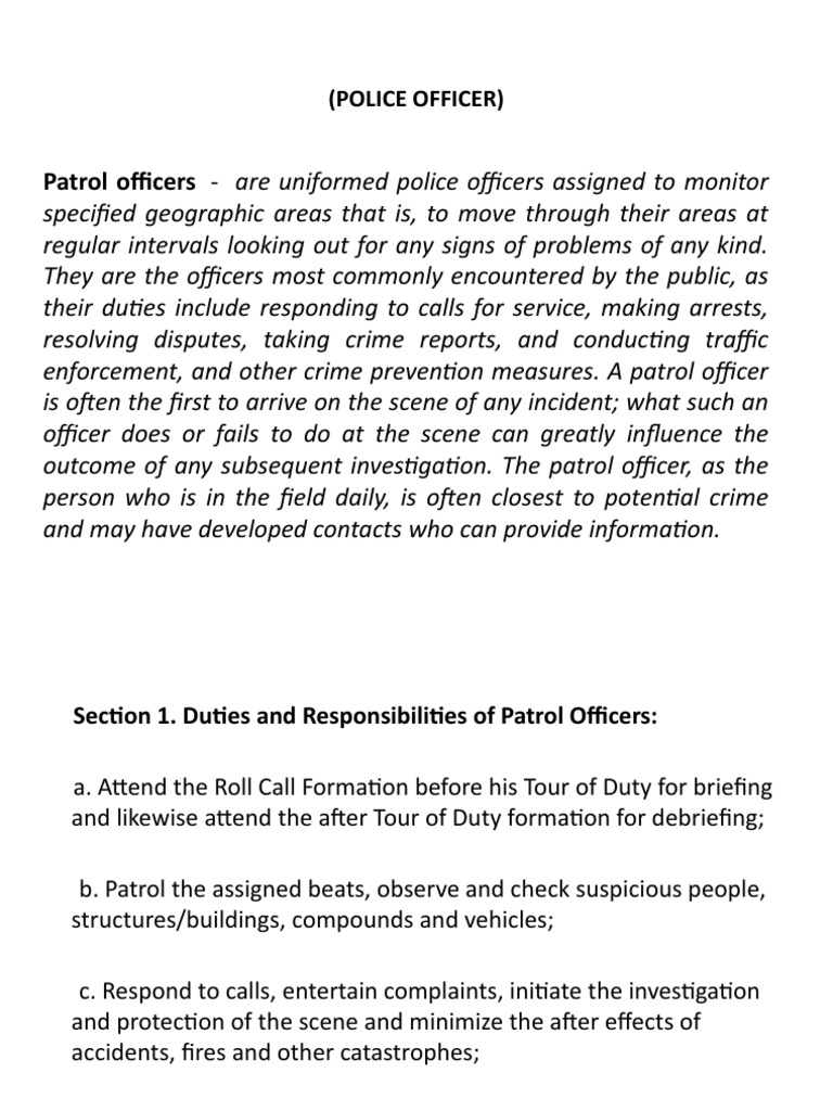 Police Patrol | PDF | Police | Patrol