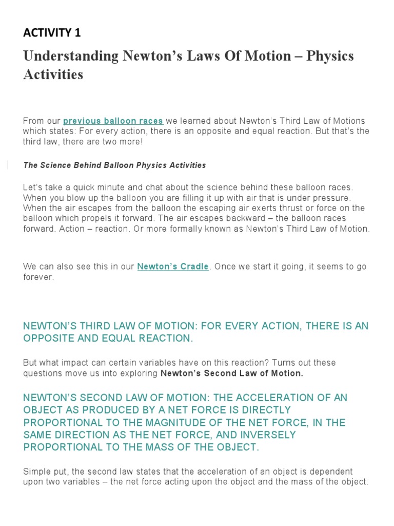PHYSICS | PDF | Force | Newton's Laws Of Motion