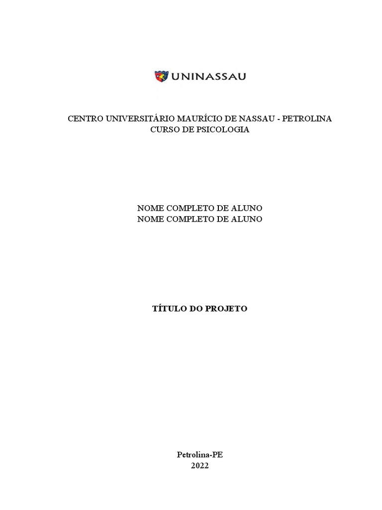 Modelo De Projeto De Tcc Pdf Metodologia Science
