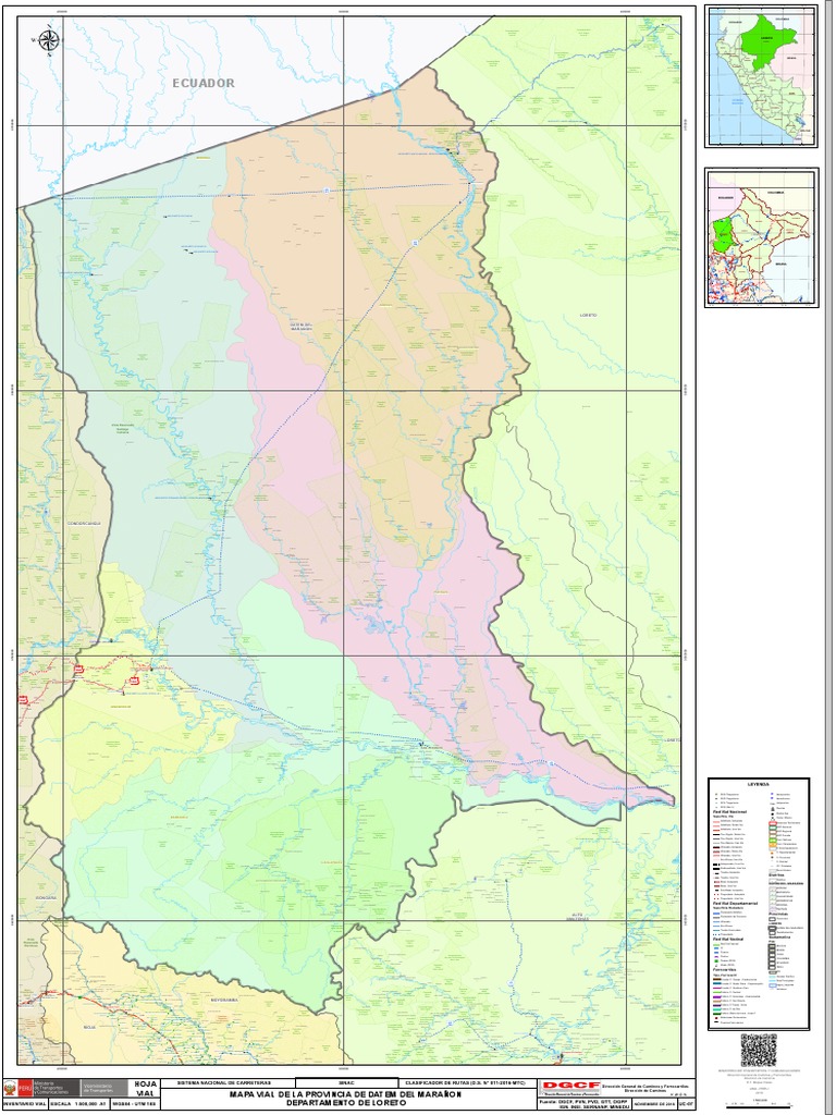 Ecuador: Mapa Vial de La Provincia de Datem Del Marañon Departamento de Loreto | PDF