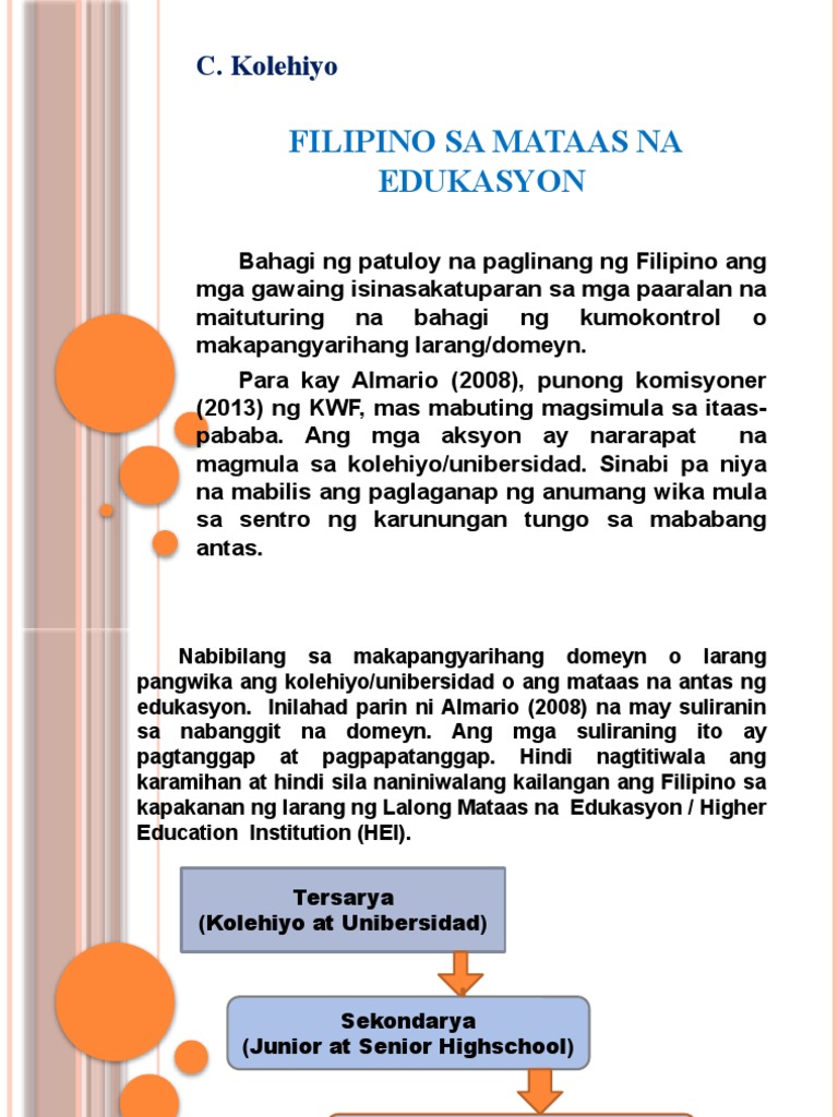 Filipino Sa Mataas Na Edukasyon | PDF