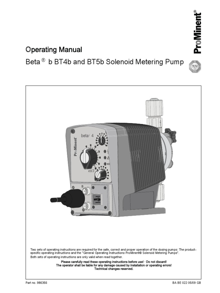 Solenoid Metering Pump Operating Manual Guide | PDF