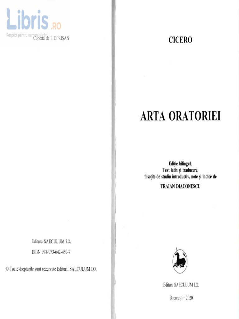 Arta Oratoriei - Cicero | PDF