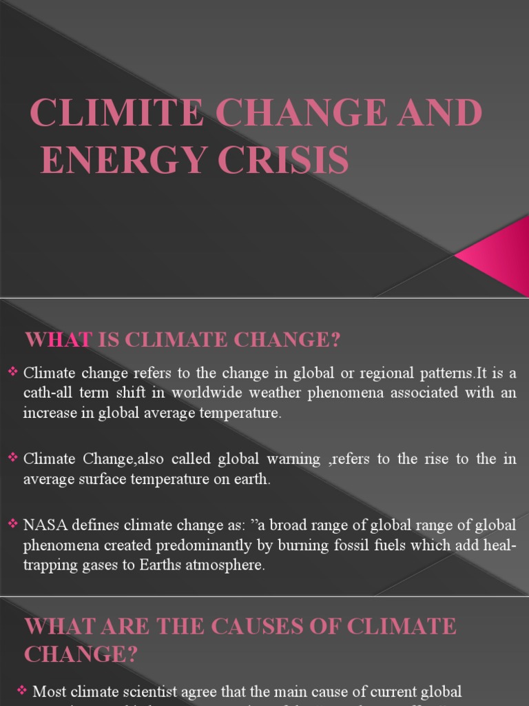 CLIMATE CHANGE AND ENERGY CRISIS | PDF