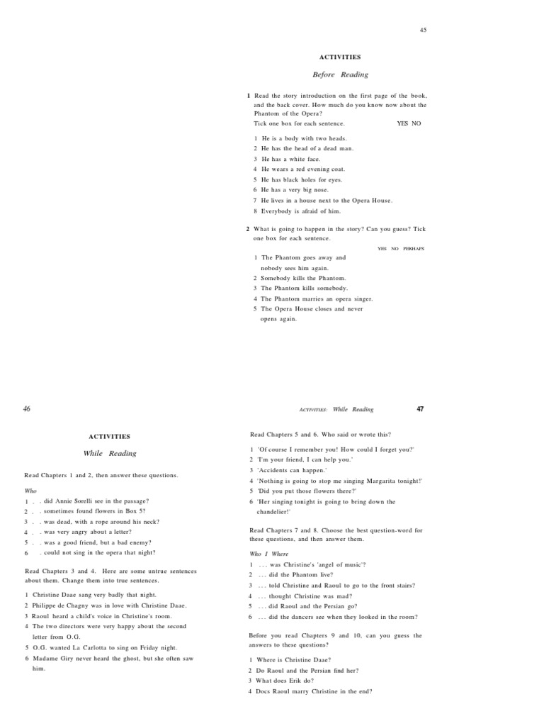 Material - Reading Comprehension | PDF | Erik (The Phantom Of The Opera)