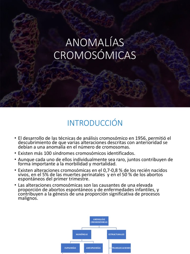 Características de las principales anomalías cromosómicas numéricas y estructurales | PDF ...