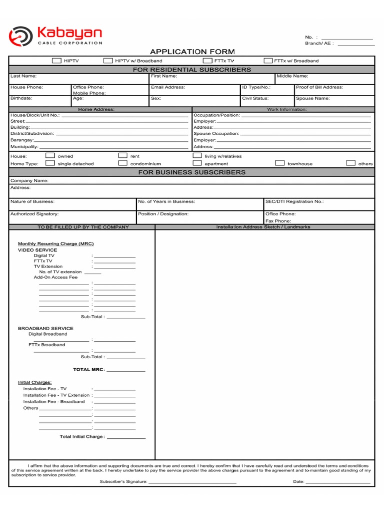 KABAYAN APPLICATION FORM - Portrait (5) | PDF