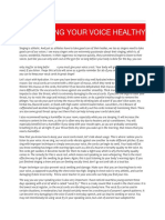 Diet Tips for Healthy Singing Voice | PDF | Larynx | Human Voice