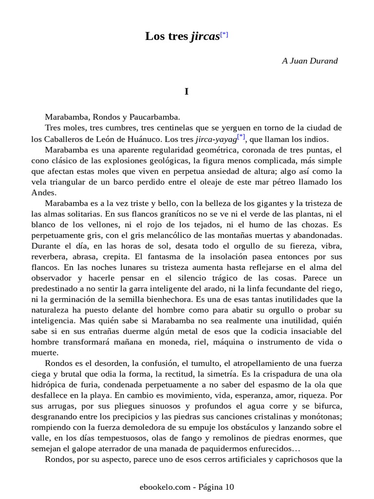 B - Los Tres Jircas - Enrique Lopez Albujar | PDF