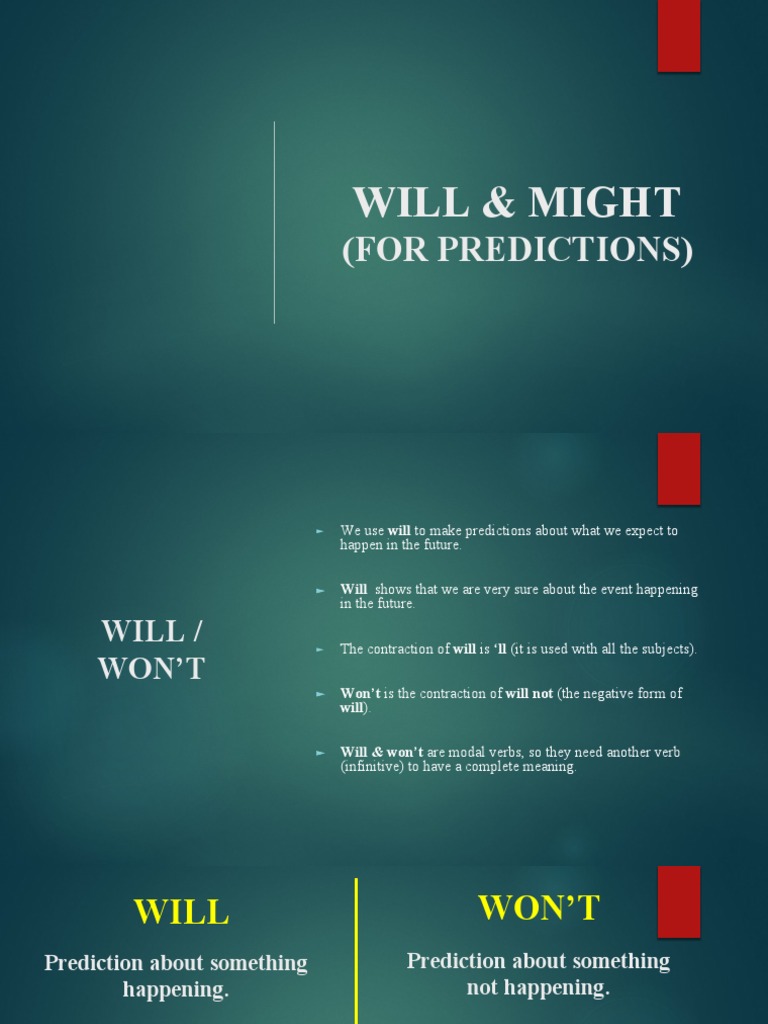 A Guide to Making Predictions with Will, Might, and Modal Verbs | PDF ...