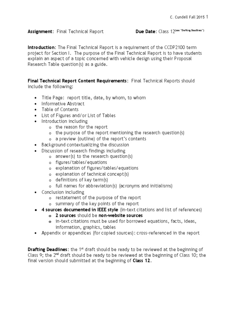 Final Technical Report | Download Free PDF | Abstract (Summary) | Writing