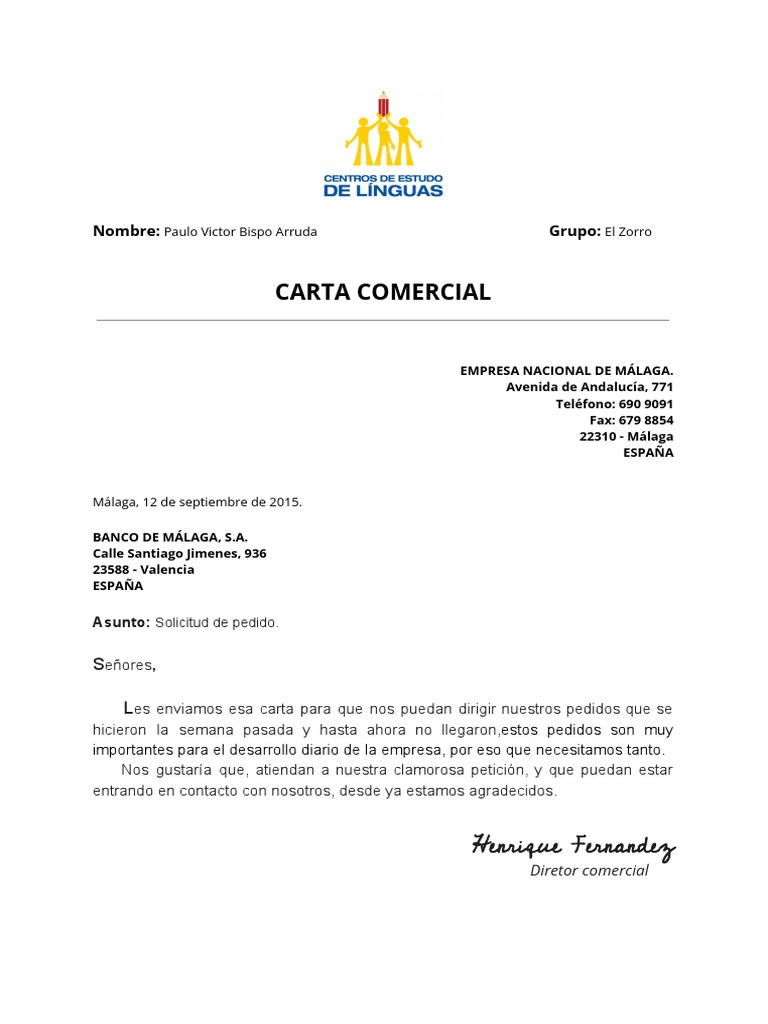 Carta Comercial | PDF