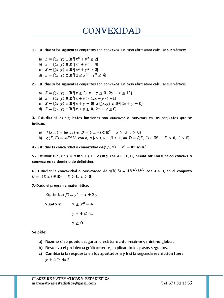 Convexidad | PDF | Matemáticas | Análisis matemático