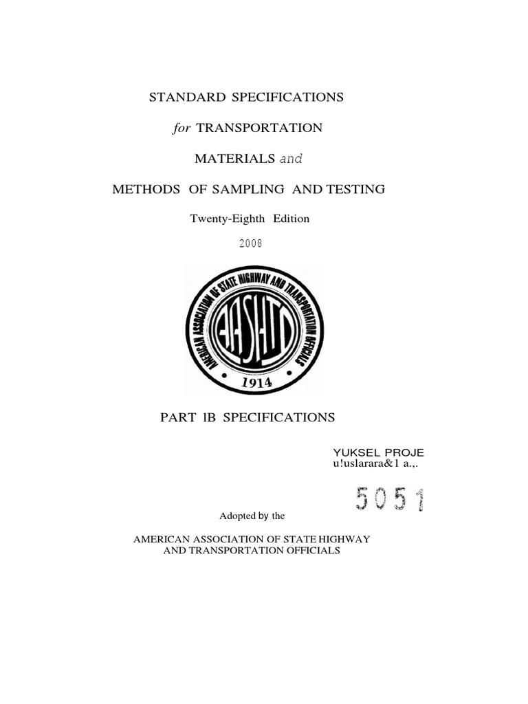 Standard Specifications: For Transportation | PDF