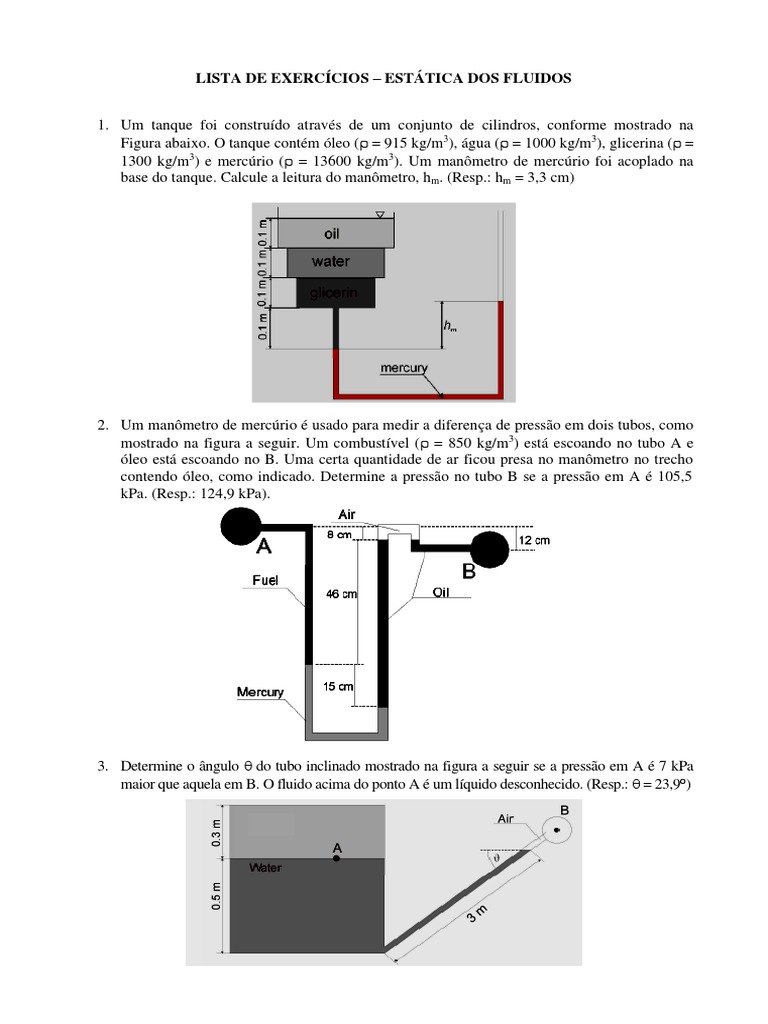 Lista de MecFlu | PDF | Medição de pressão | Pressão