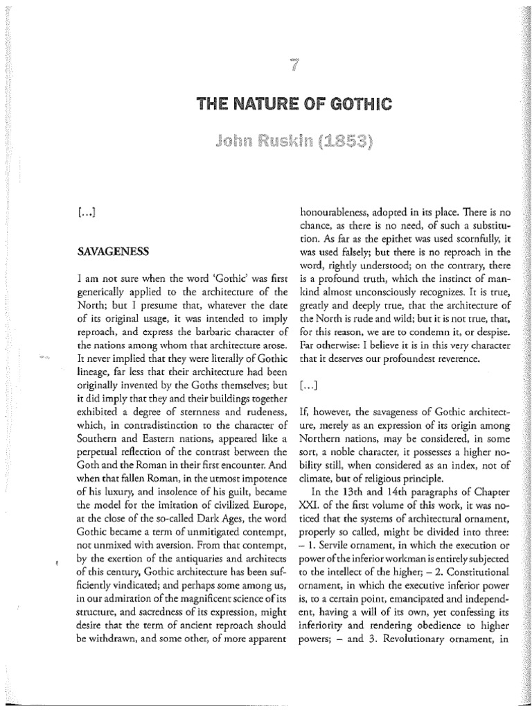 1 Ruskin The Nature of Gothic | PDF