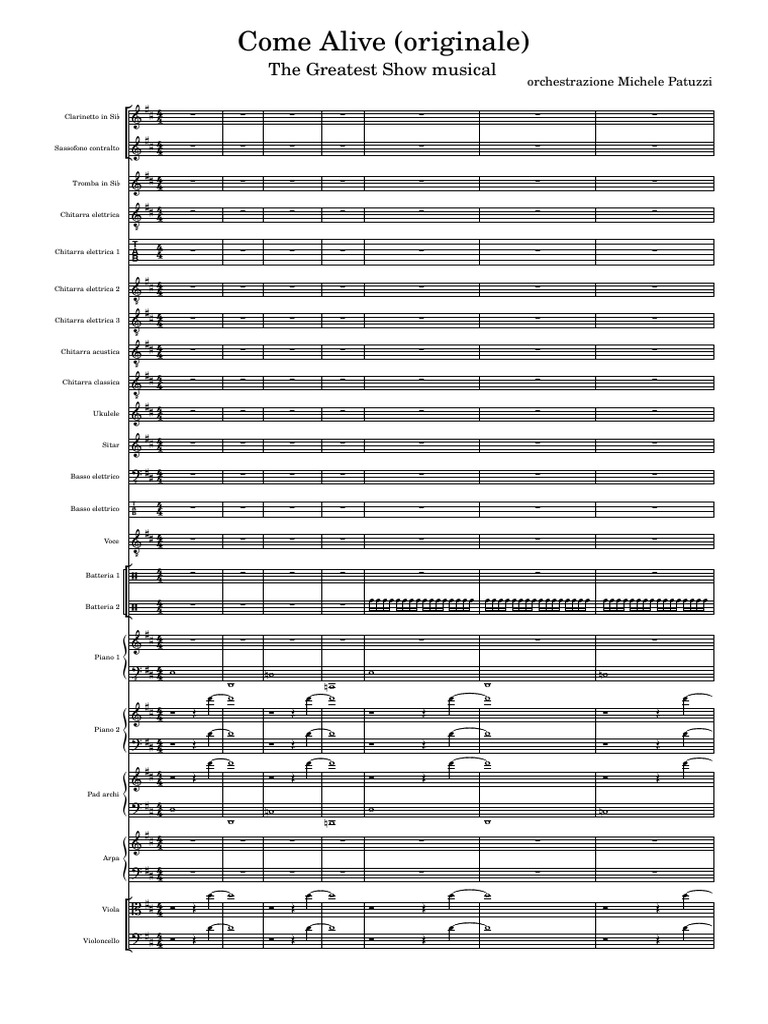 Come Alive Sheet Music Arrangement | PDF | Musical Instruments ...