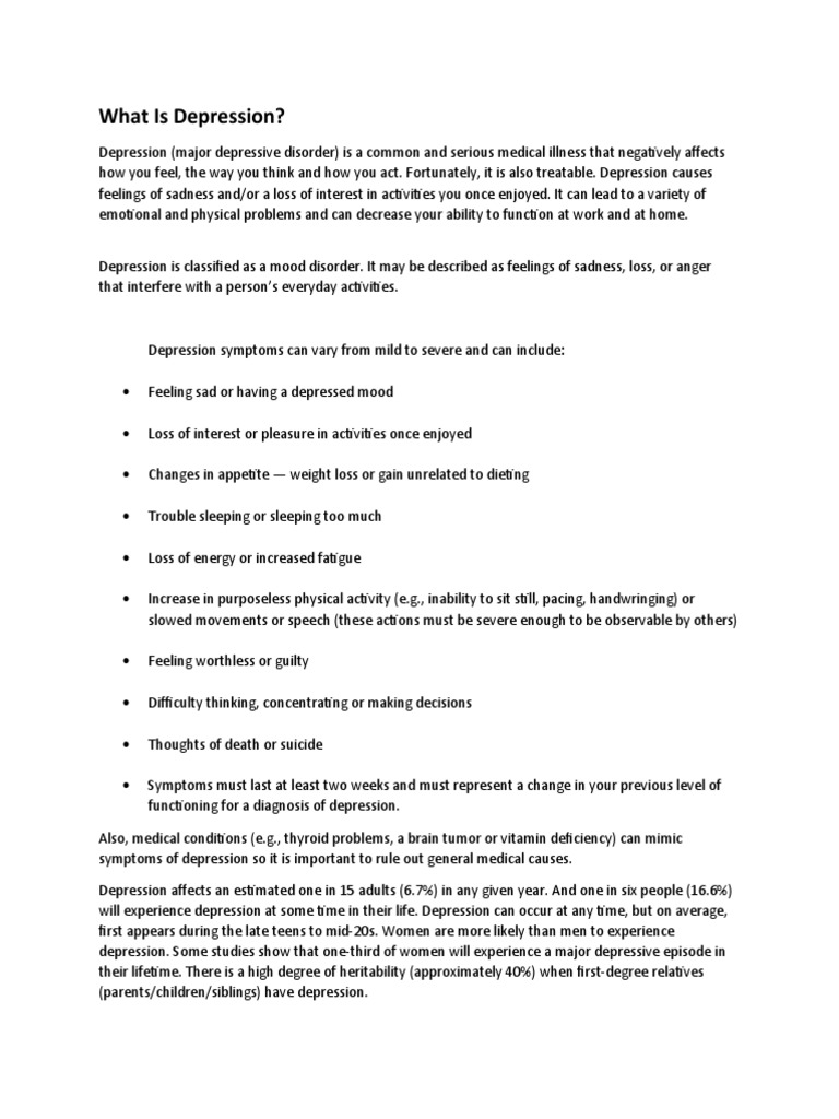 What Is Depression? | PDF | Lifestyle