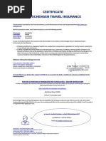 Travel Insurance Certificate Schengen | PDF | Insurance | Public Services