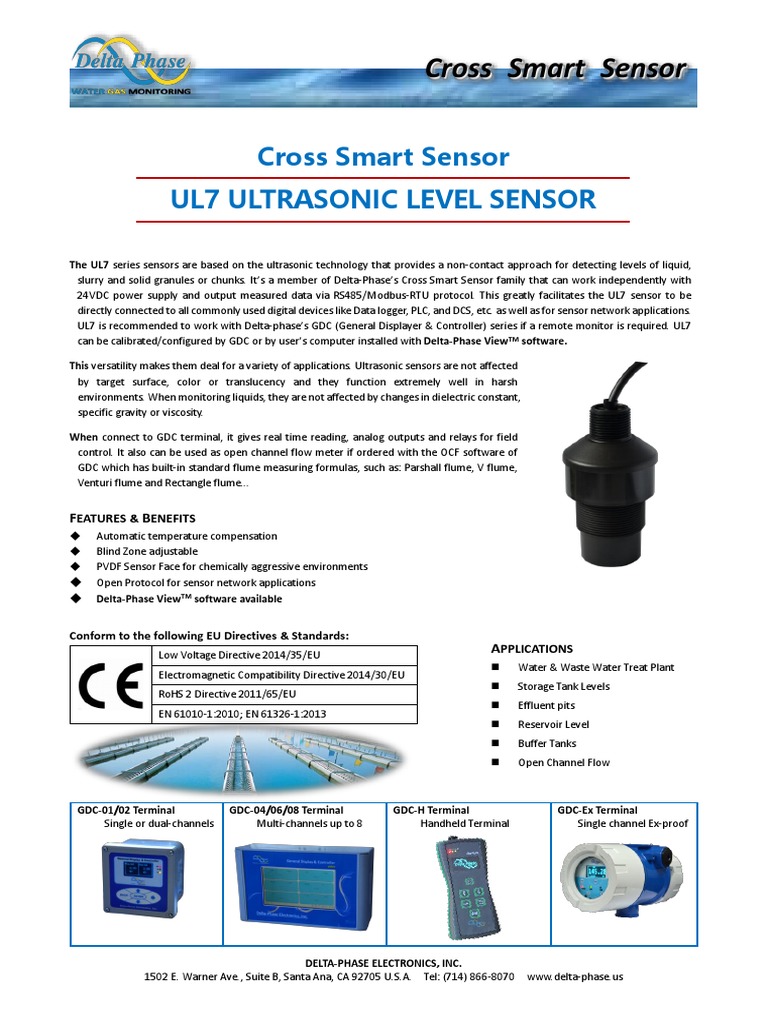 UL7 Ultrasonic Level Sensor Overview | PDF | Sensor | Manufactured Goods