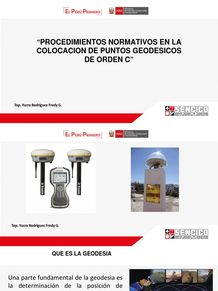 Procedimientos Normativos en La Colocacion de Puntos Geodesicos de Orden C | PDF | Geodesia ...