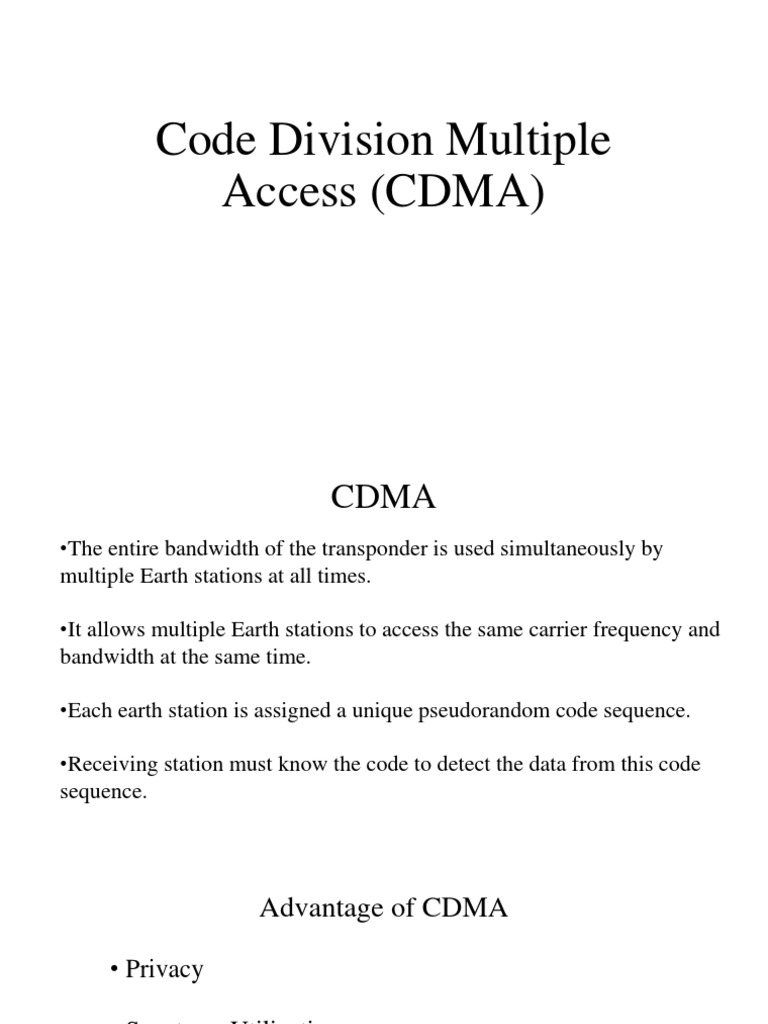 An In Depth Look At Code Division Multiple Access Cdma Technologies Pdf Information And