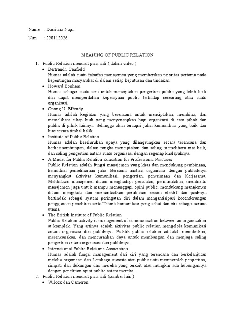 Public Relations | PDF