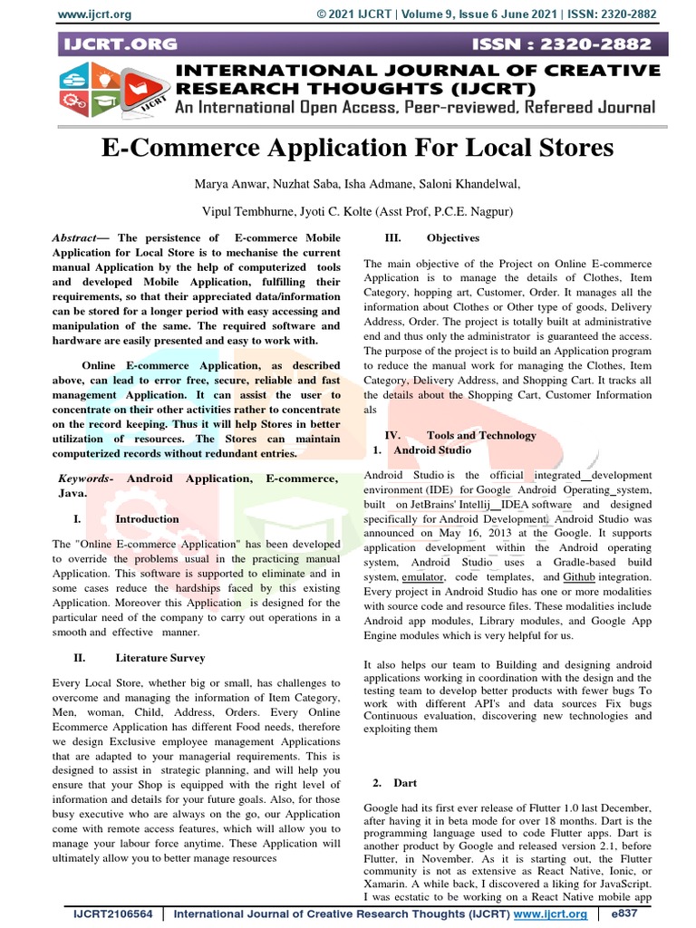 IJCRT2106564 | PDF | My Sql | E Commerce