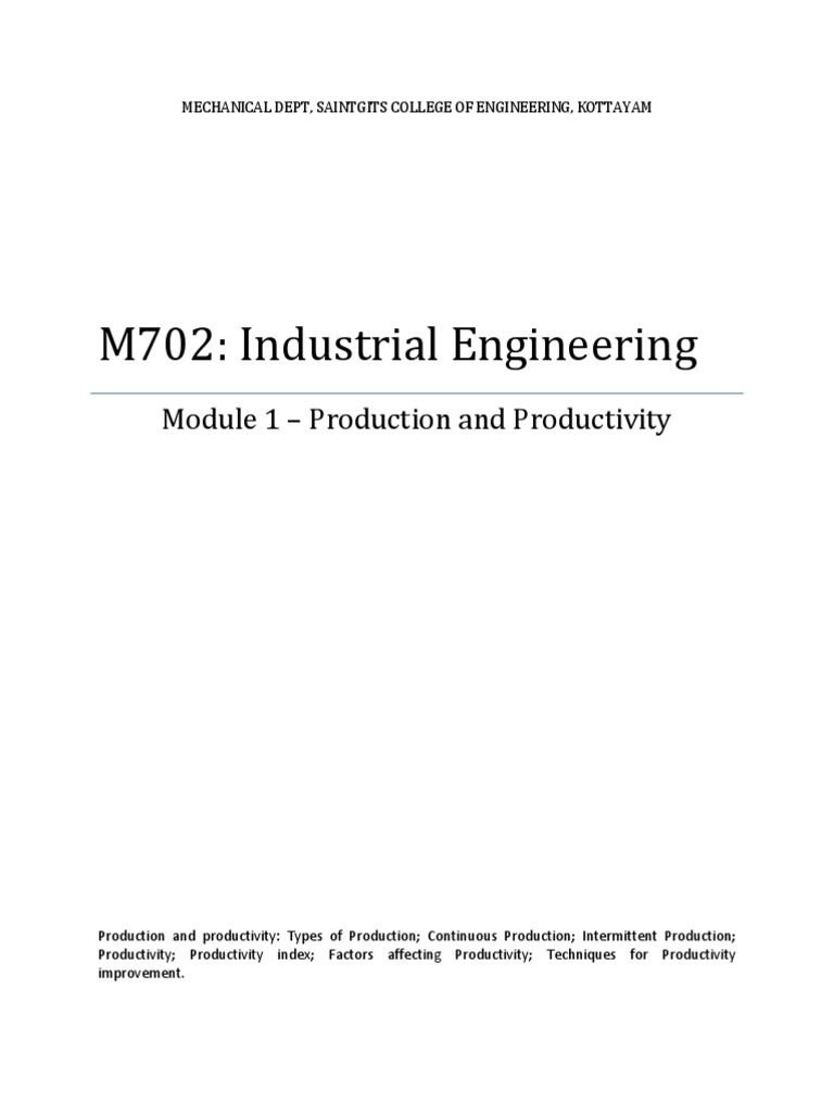 Production and Productivity | PDF | Mass Production | Factors Of Production